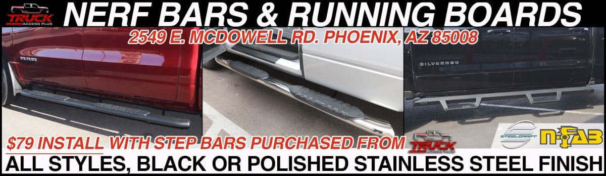 Running Boards, Side Steps, & Nerf Bars For Pickup Trucks, Jeep, SUV's