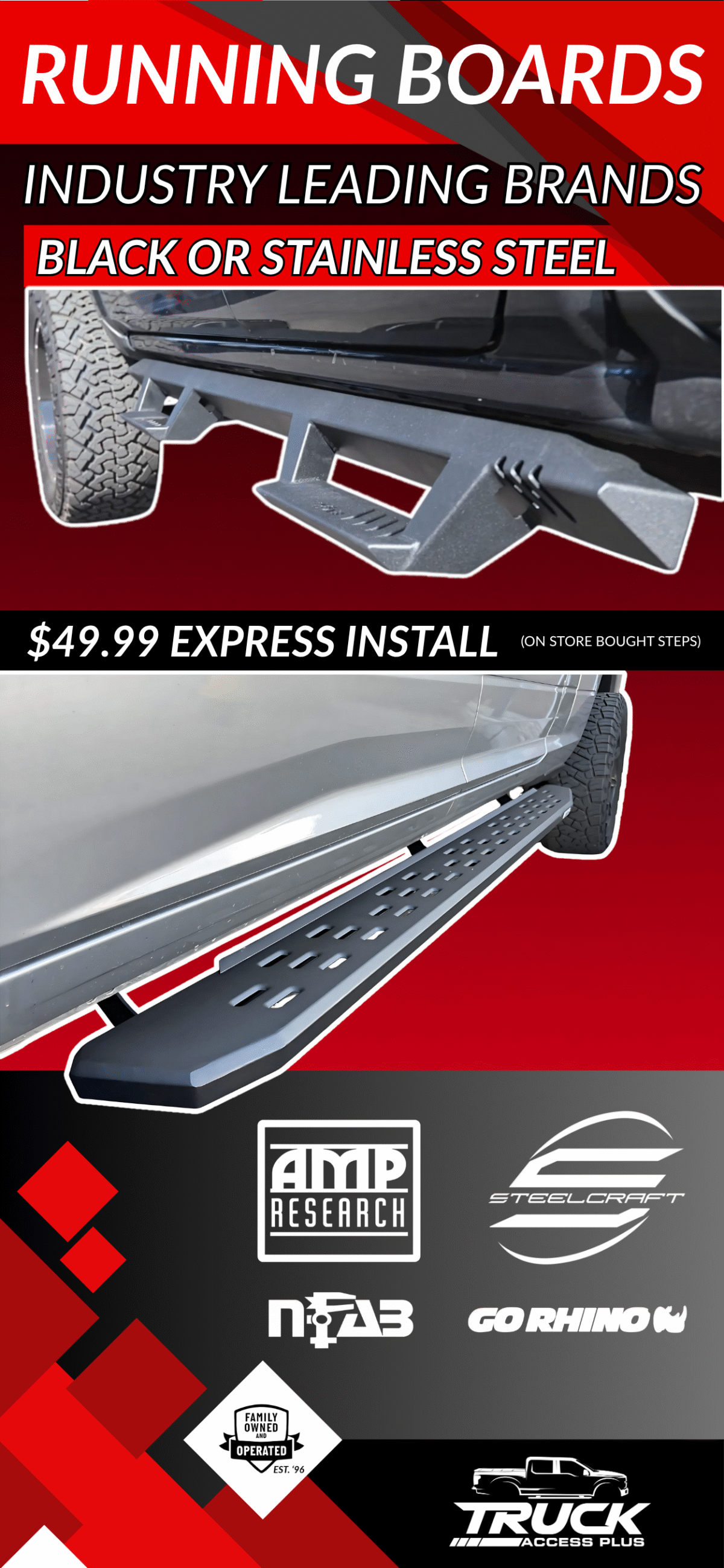 Black Truck Steps - Truck Access Plus